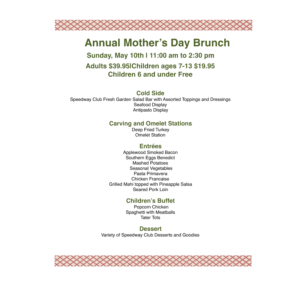 Menus | Dining | The Speedway Club