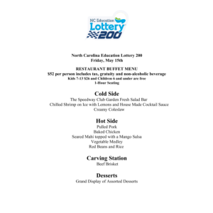 Menus | Dining | The Speedway Club