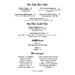 Menus | Dining | The Speedway Club