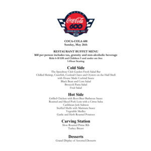 Menus | Dining | The Speedway Club