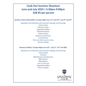 Menus | Dining | The Speedway Club