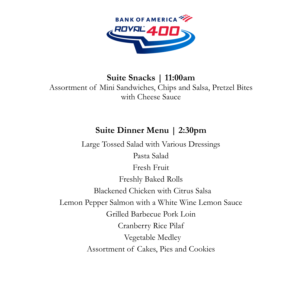 Menus | Dining | The Speedway Club